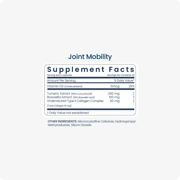Joint Mobility - supplement facts
