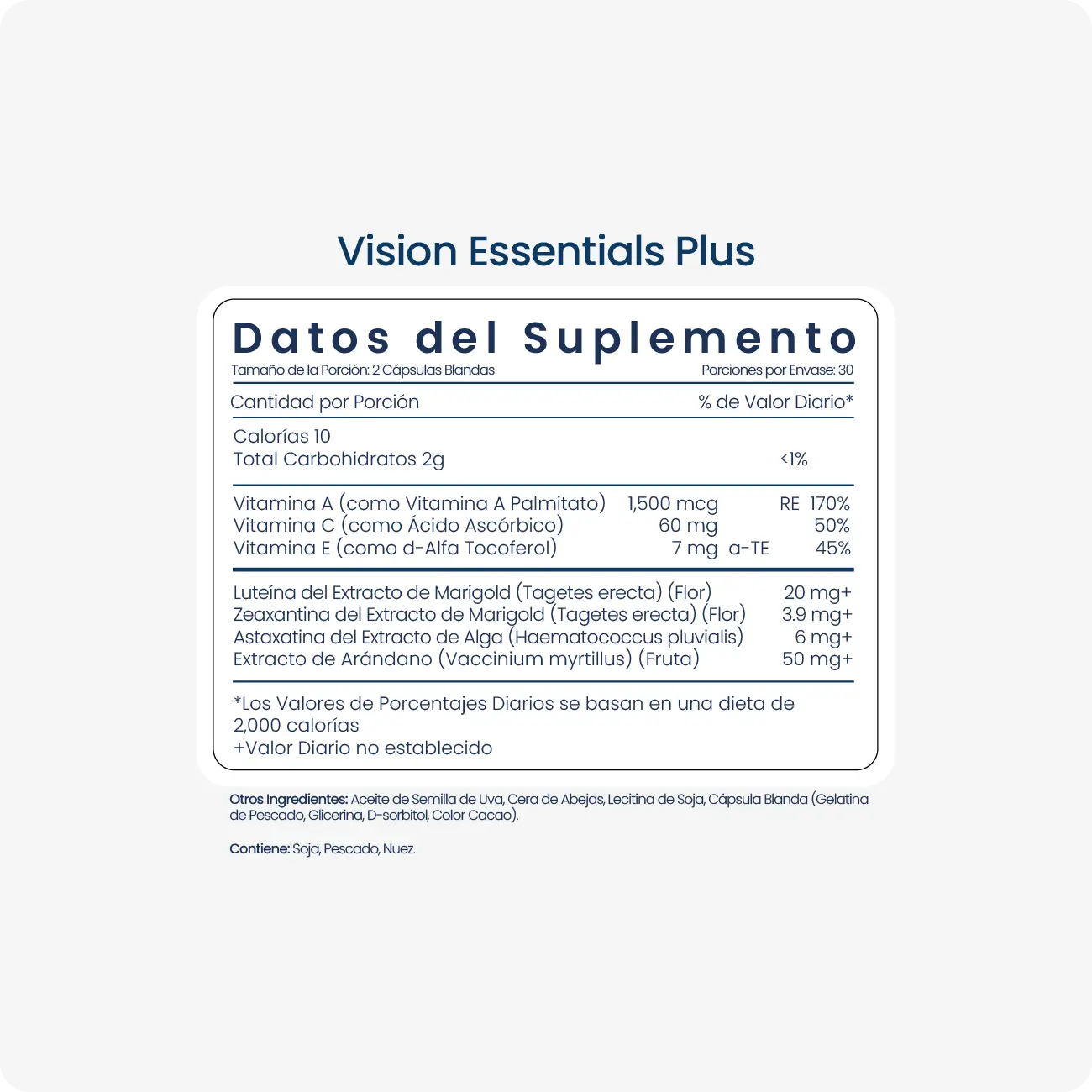 Vision Essentials Plus - datos del suplemento