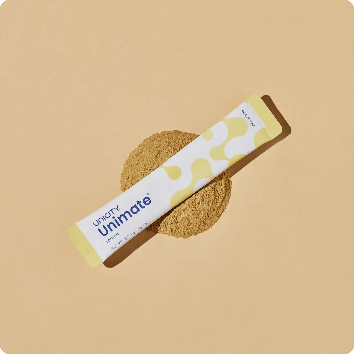 Sobre de Unimate Natural Lemon sobre el polvo