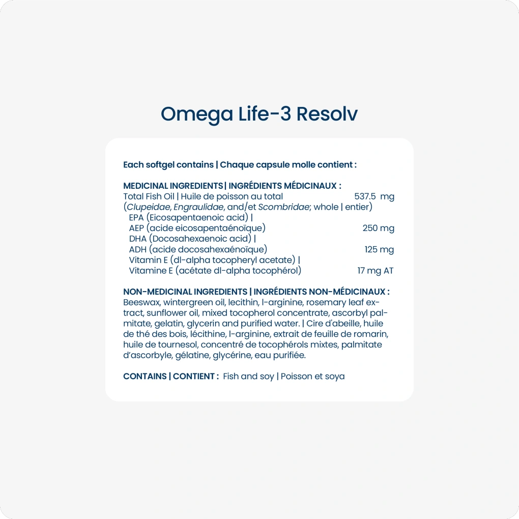 OmegaLife-3 Resolv | supplement facts