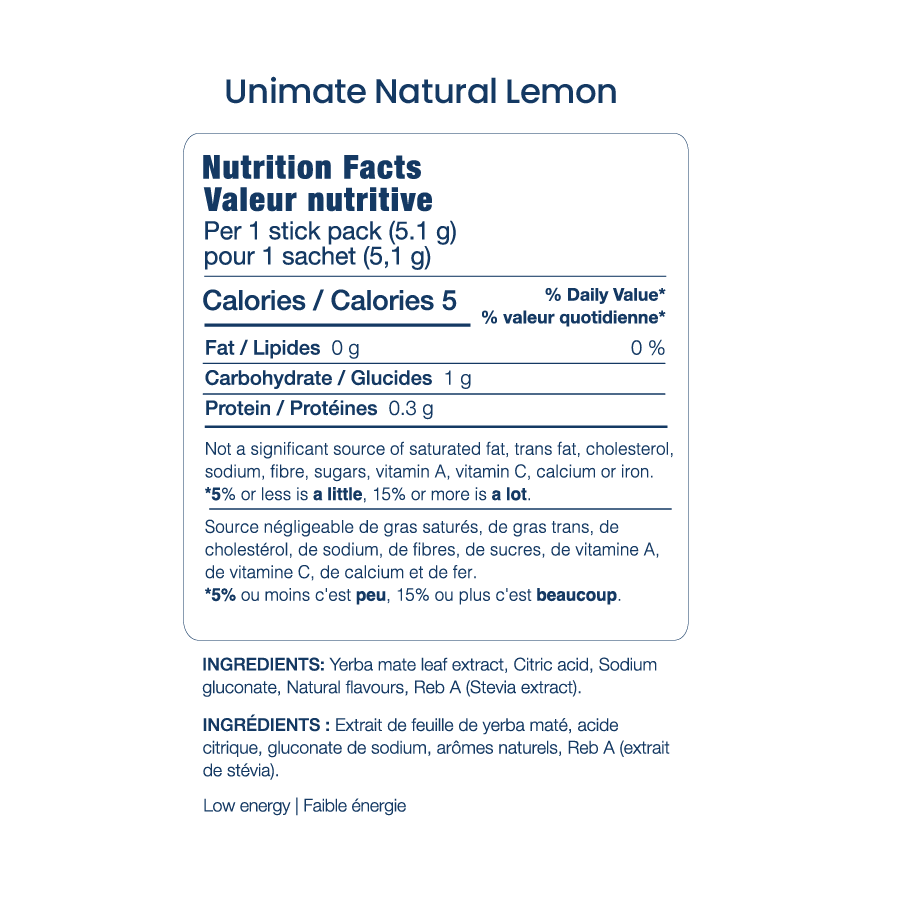 Unimate Yerba Mate Drink Mix for Energy & Focus