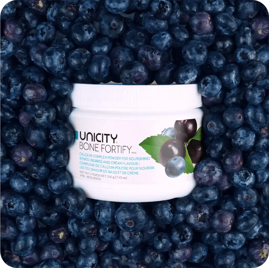 Bone Fortify canister in berries