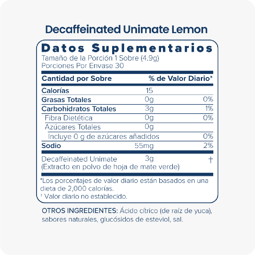 Unimate Decaf bebida de yerba mate para enfoque, ánimo y energía suave ...