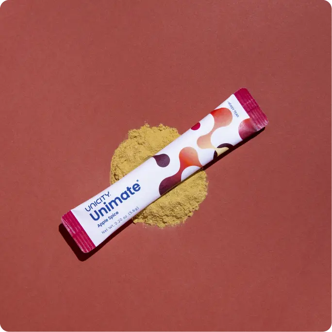 Sobre de Unimate Apple Spice sobre el polvo